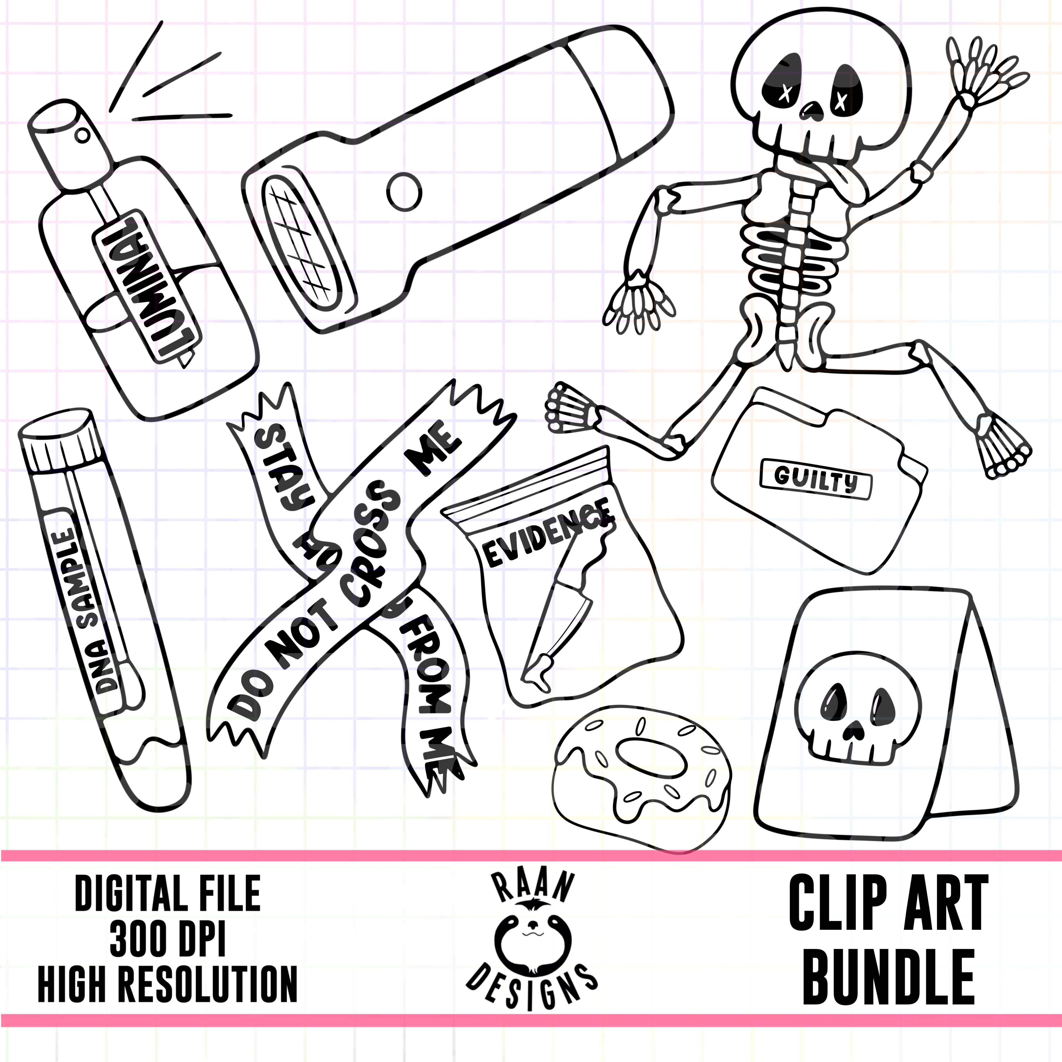 Murder-Clipart Outline Bundle – RAAN Designs