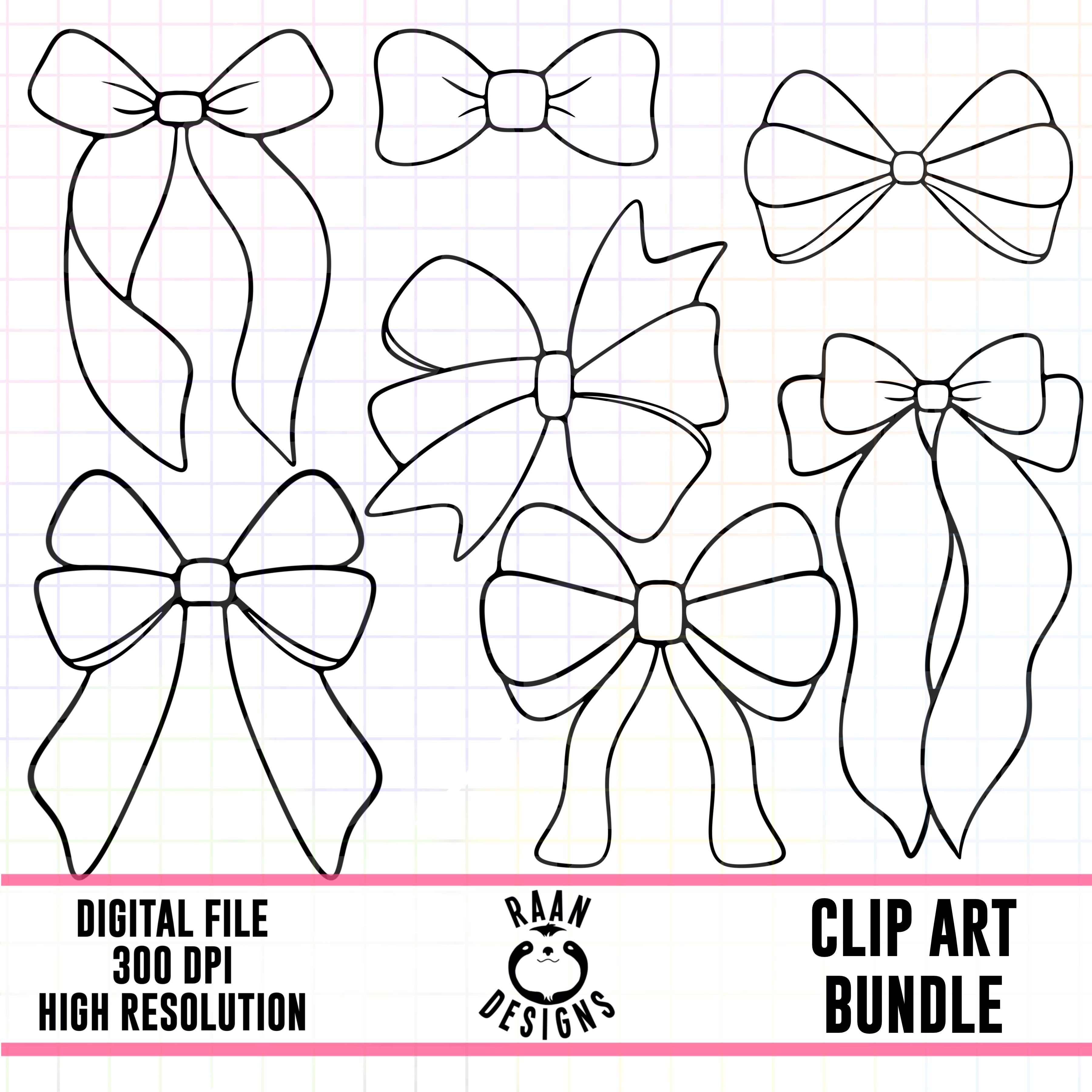 Bows Outline-Clipart Bundle – RAAN Designs