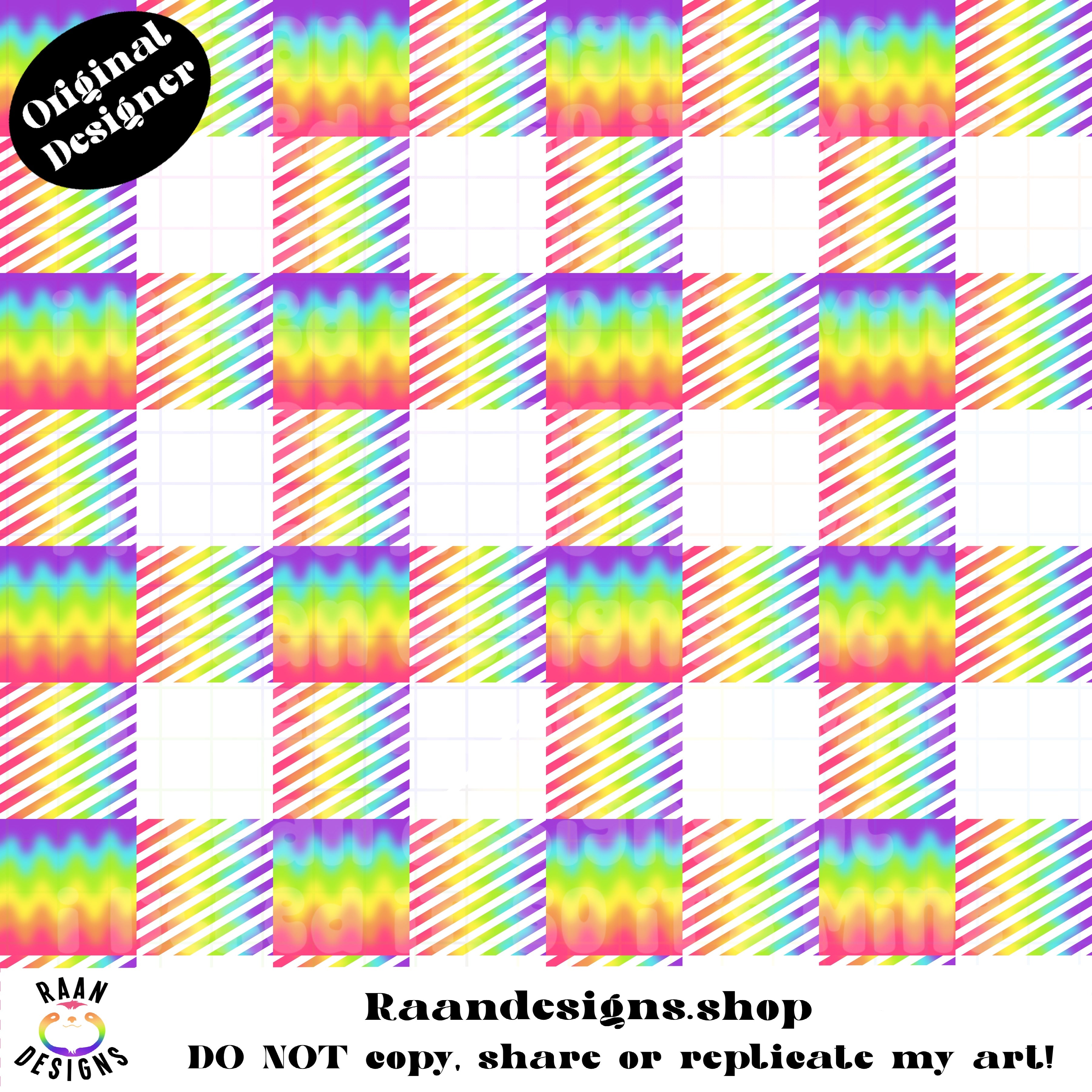 Rainbow Checkered Seamless – RAAN Designs