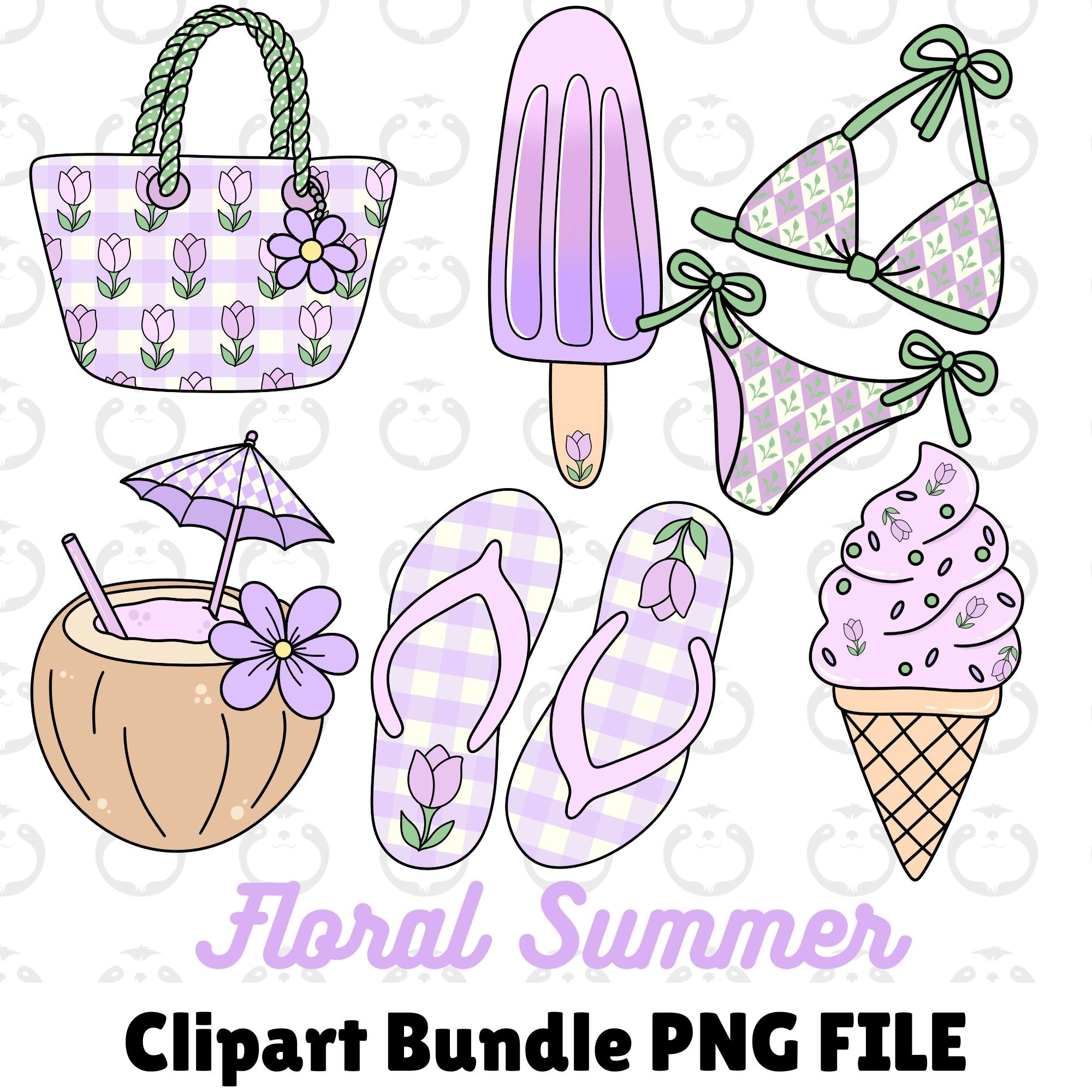 Purple Floral Summer-Clipart Bundle – RAAN Designs